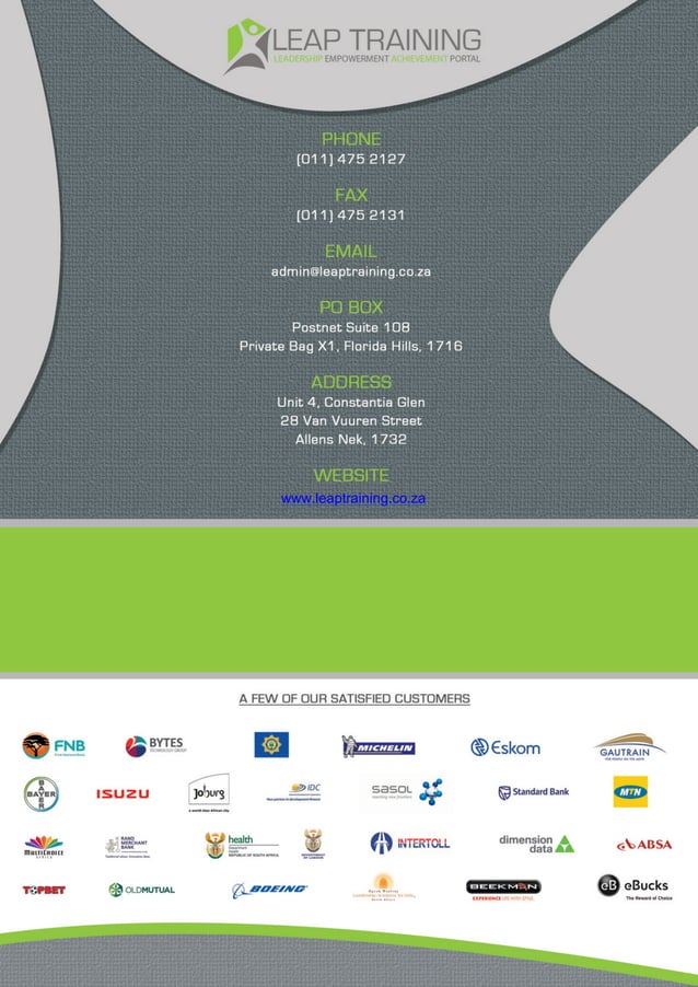 LEAP Training Company Profile 2015 | PDF