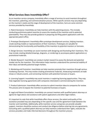 InventHelp: How To Patent Your Invention Idea? | PDF