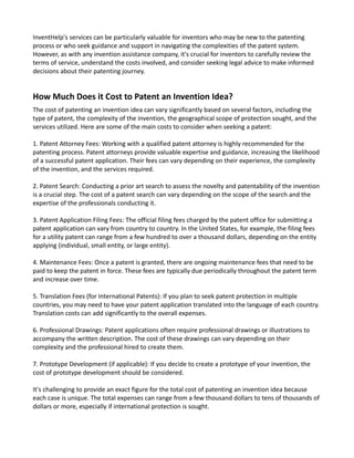 InventHelp: How To Patent Your Invention Idea? | PDF