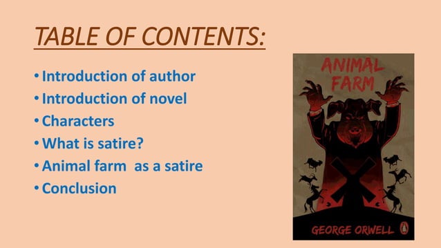 Animal Farm as as satire. | PPTX