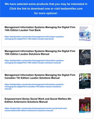 Management Information Systems Managing the Digital Firm 14th Edition ...