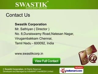 Swastik Corporation Tamil Nadu india | PPT | Free Download