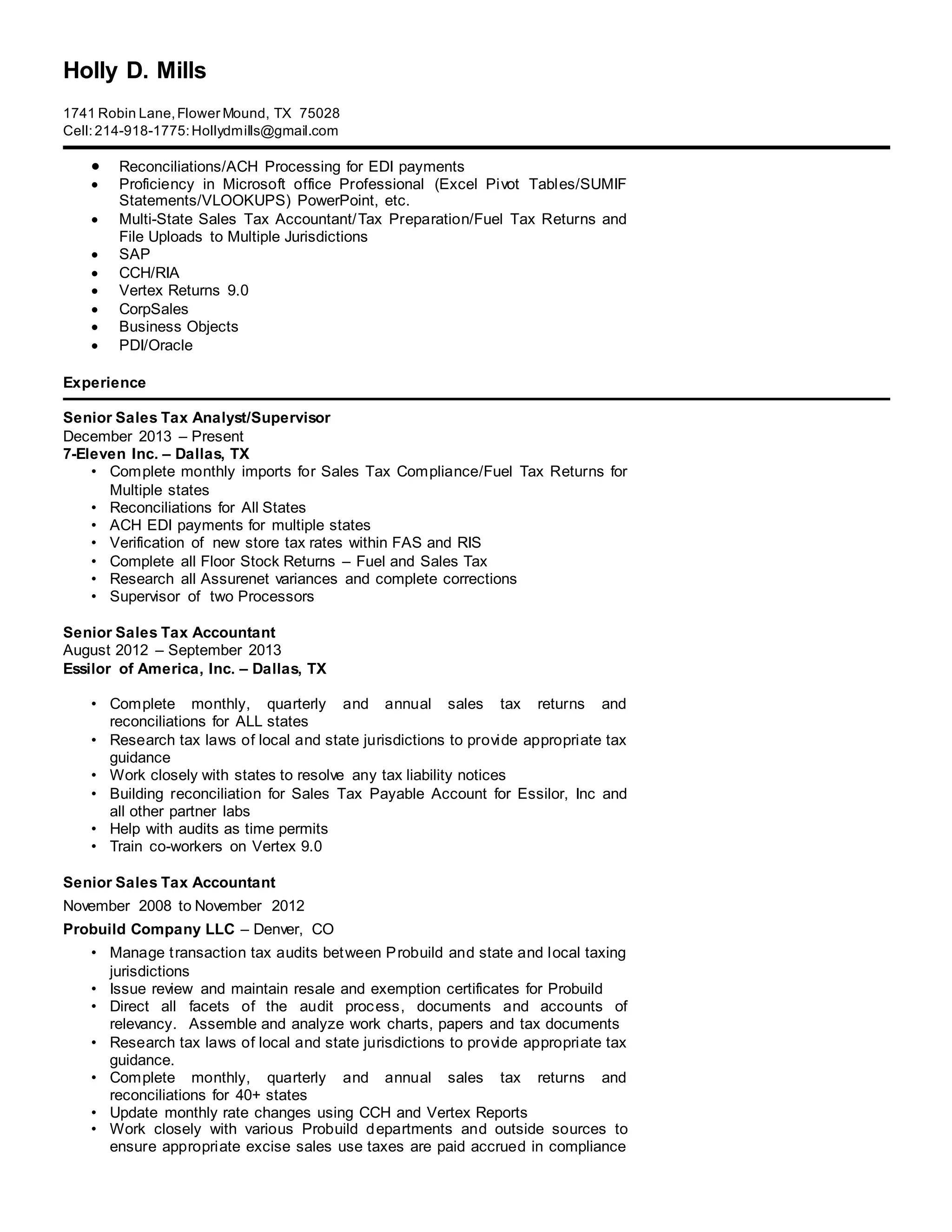 Holly Mills Resume 2015 | DOCX