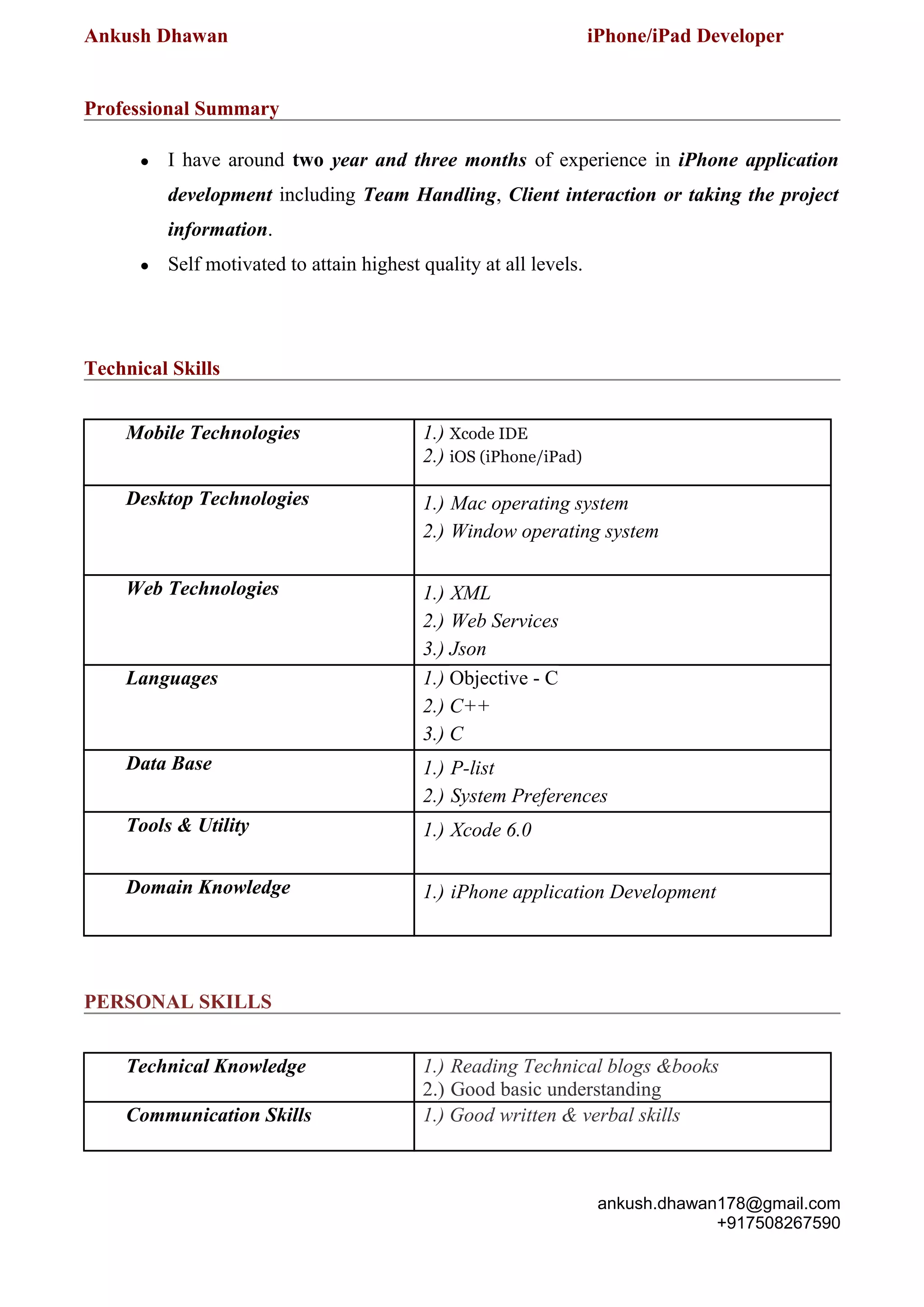 iPhone Developer_ankush | PDF