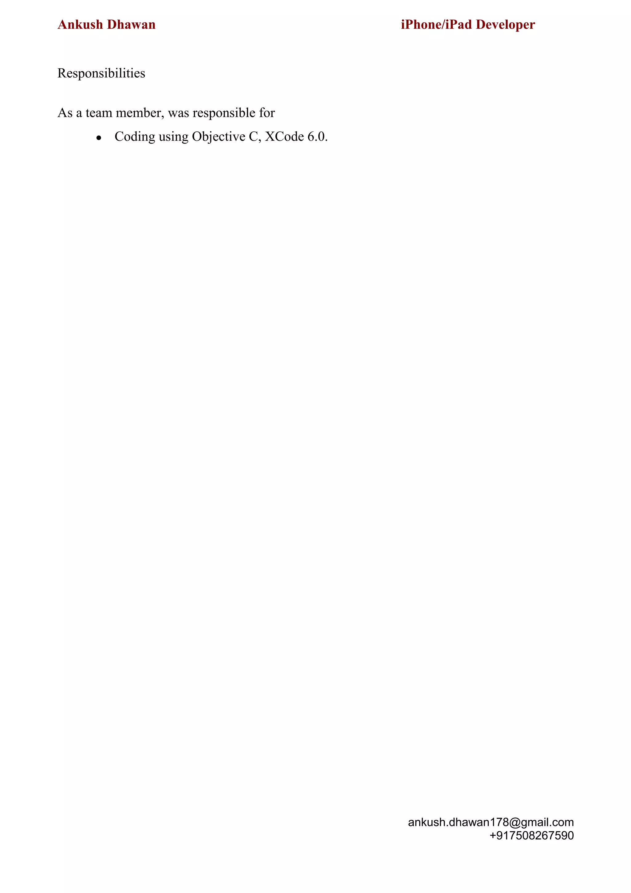 iPhone Developer_ankush | PDF