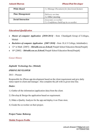 iPhone Developer_ankush | PDF