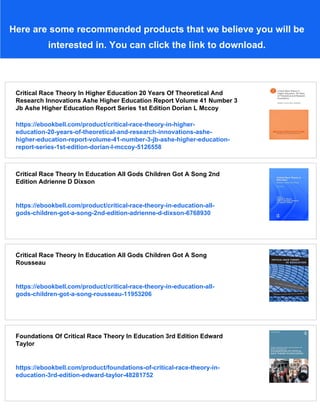 Critical Race Theory In Mathematics Education Julius Davis Christopher ...
