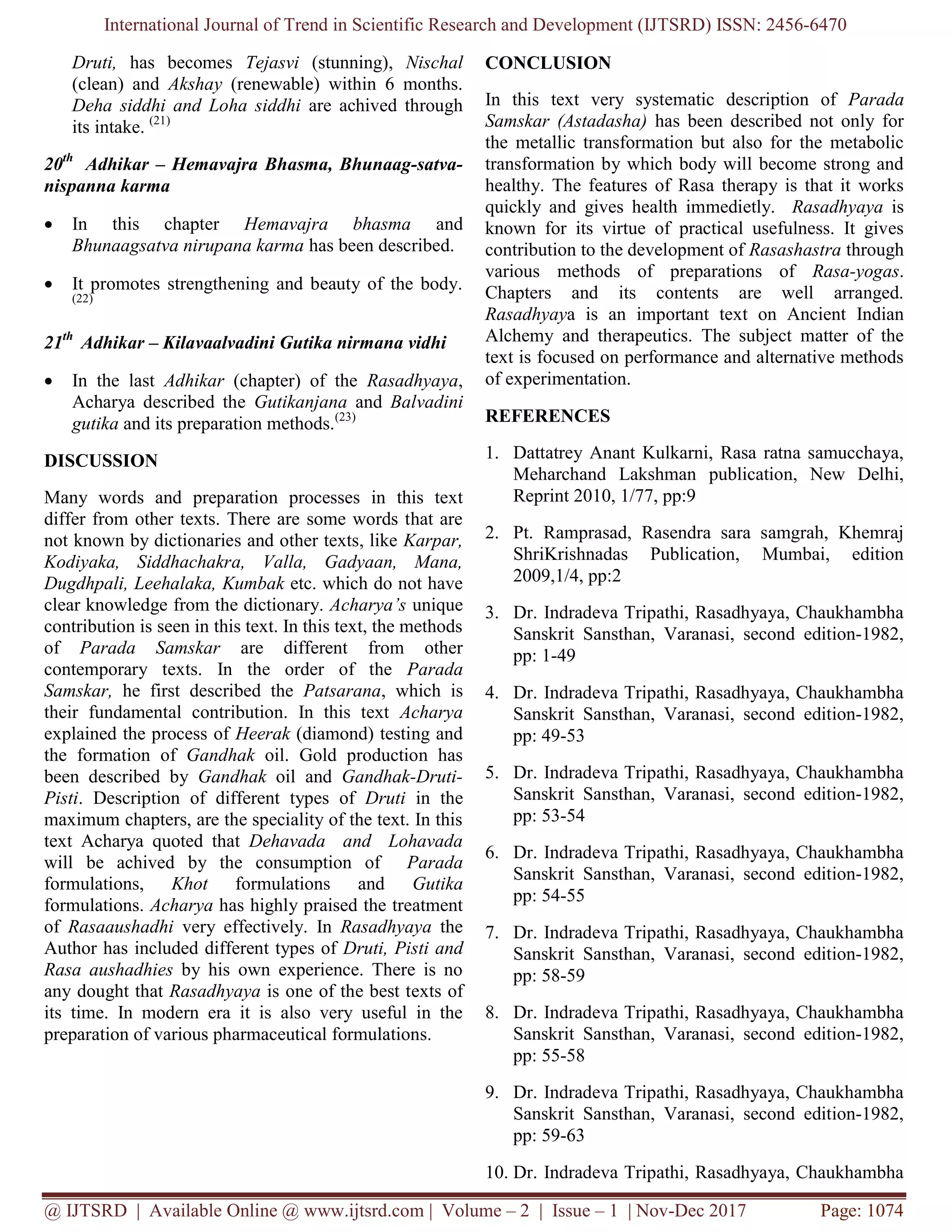 A Review on Rasadhyaya: It's Importance In Alchemy | PDF