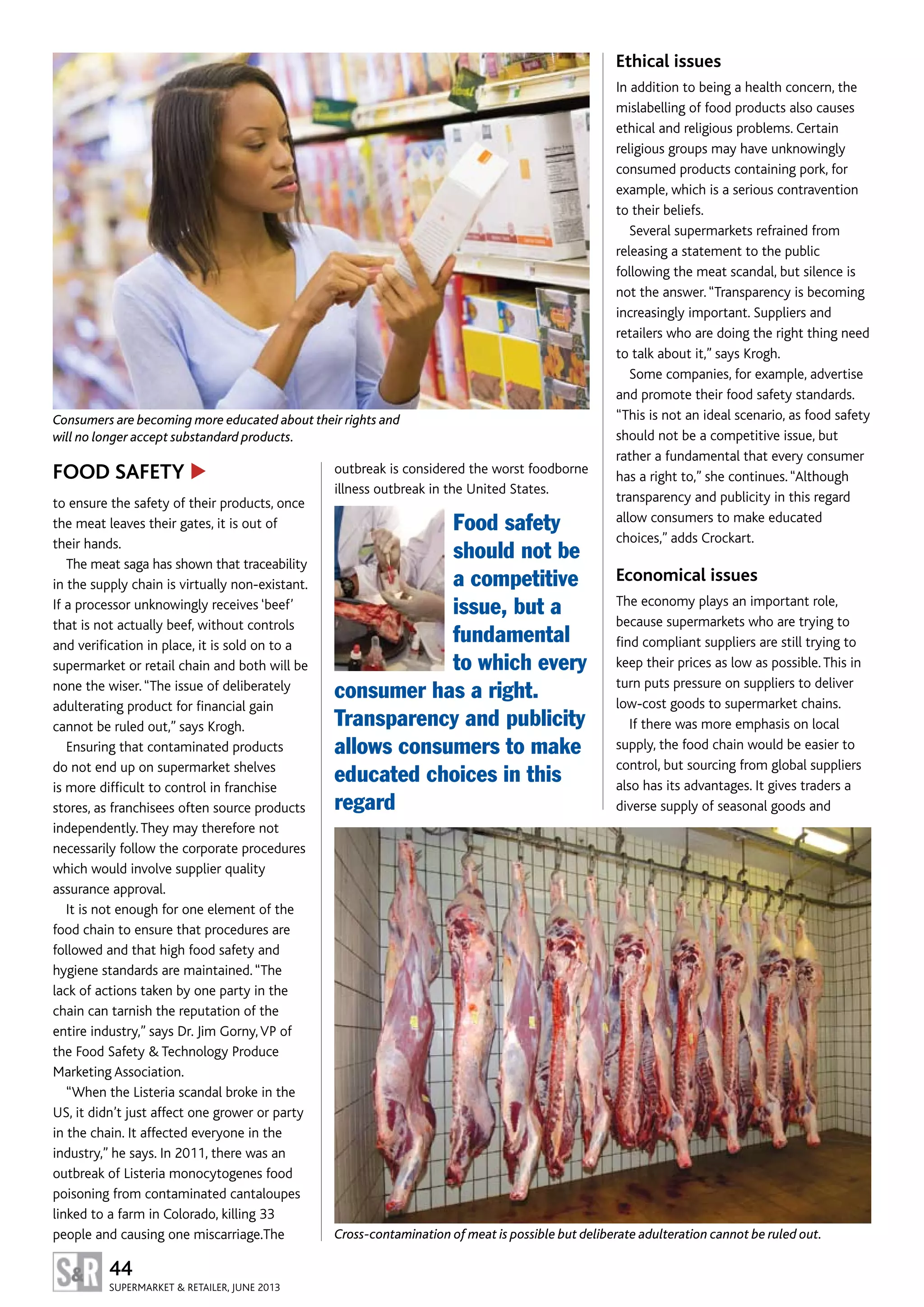S&R June 2013 Food safety | PDF