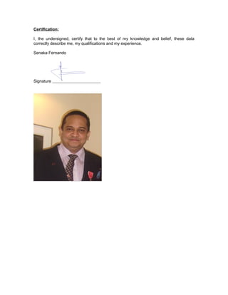 CV-Senaka Fernando with picture COMPLETE WORD | DOC