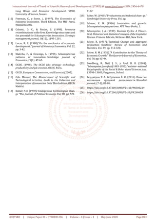 Economy of Innovation and Technological Change A Theoretical Approach of Schumpeter | PDF