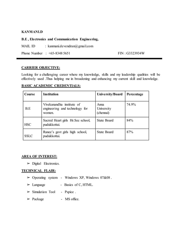 resume kanmani | DOCX