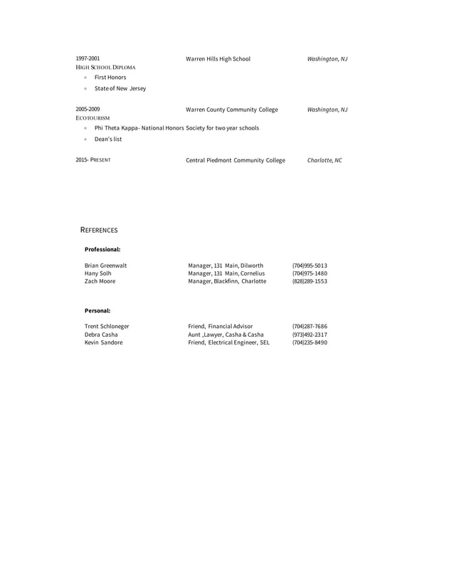 DyanaEckertProfessionalResume (1) | DOCX | Hospitality Industry | Industries