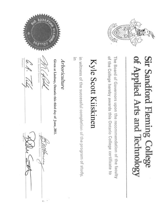 Fleming College, Arboriculture Cerificate | PDF
