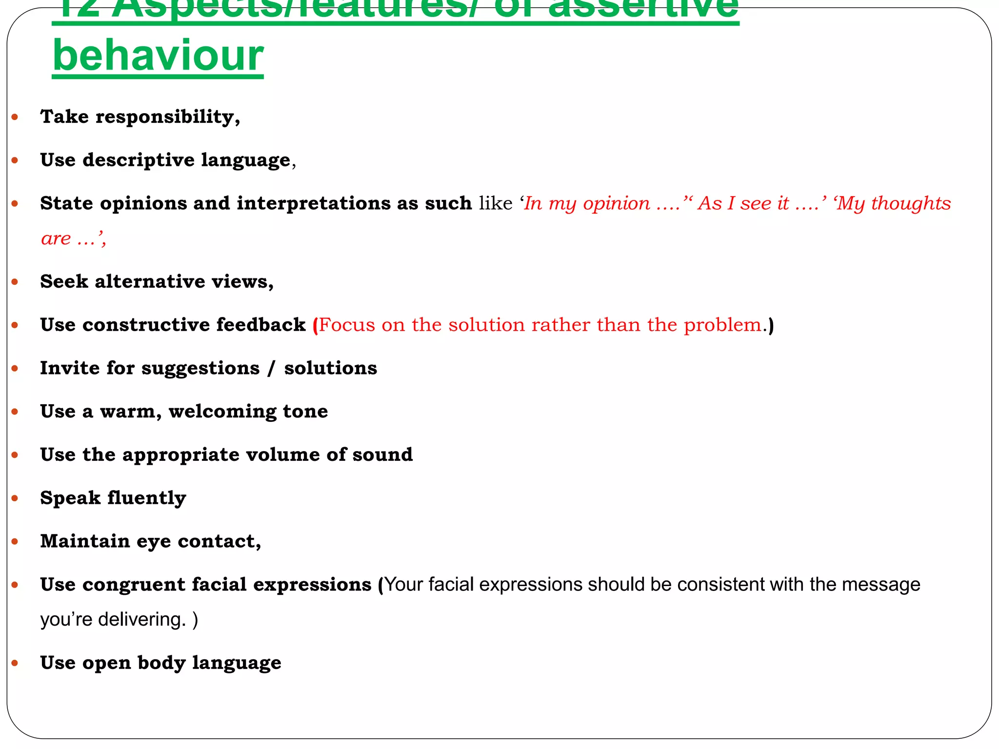 Behavior Type Assertive | PPTX