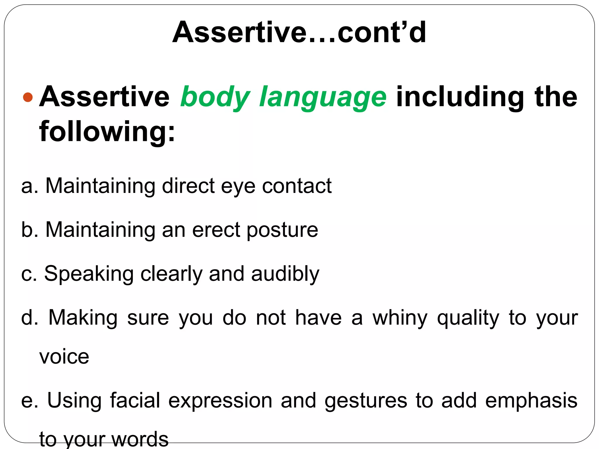 Behavior Type Assertive | PPTX