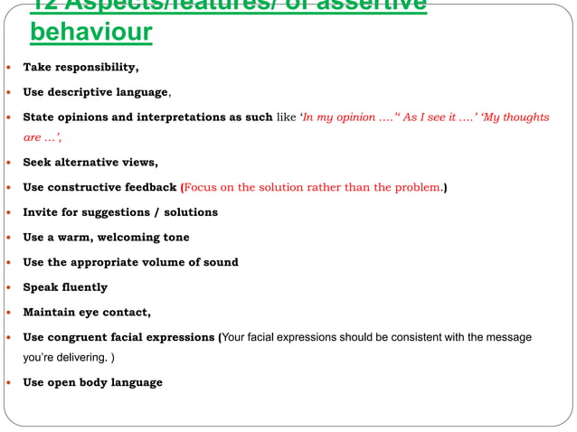 Behavior Type Assertive | PPTX | Parenting | Family and Relationships