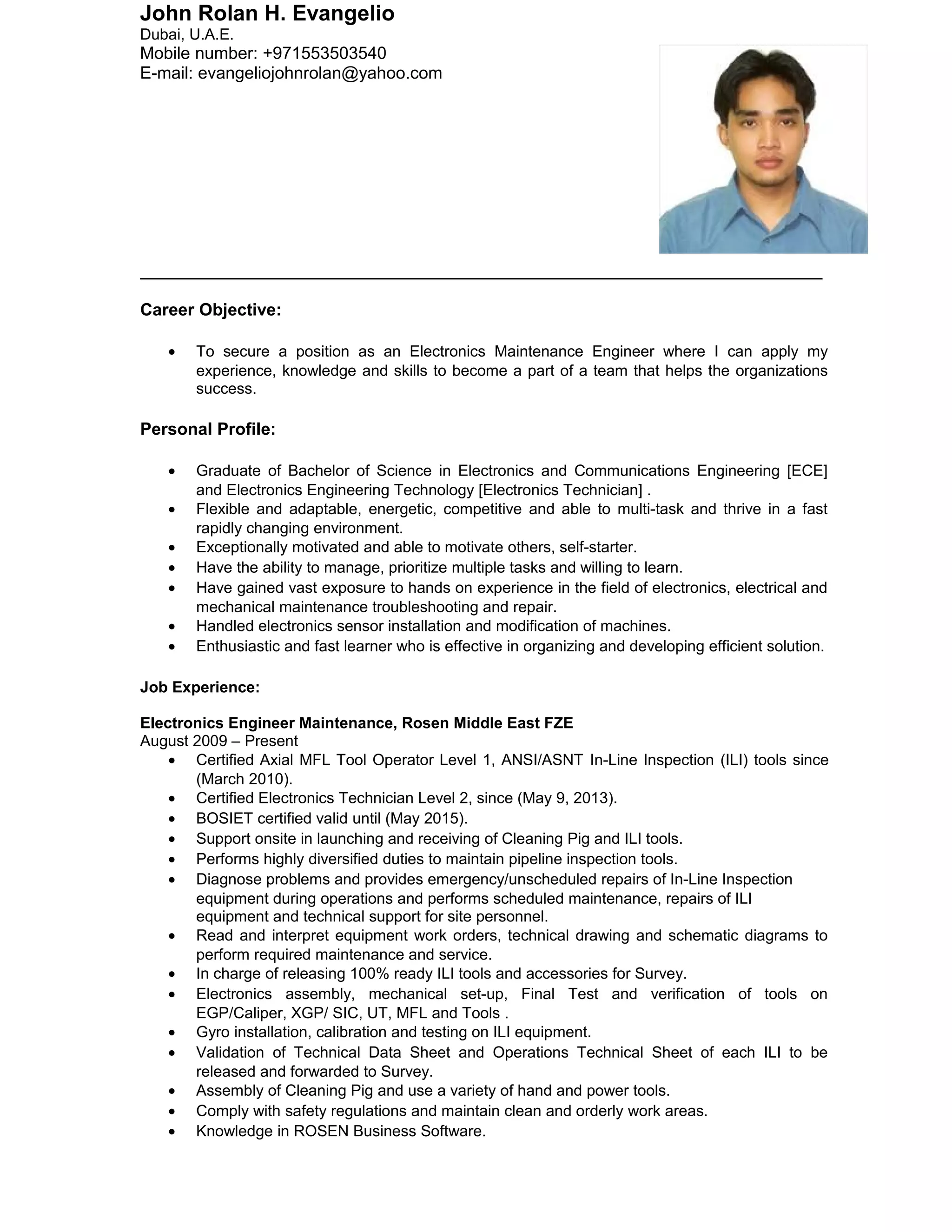 ILI Maintenance Engineer | DOC
