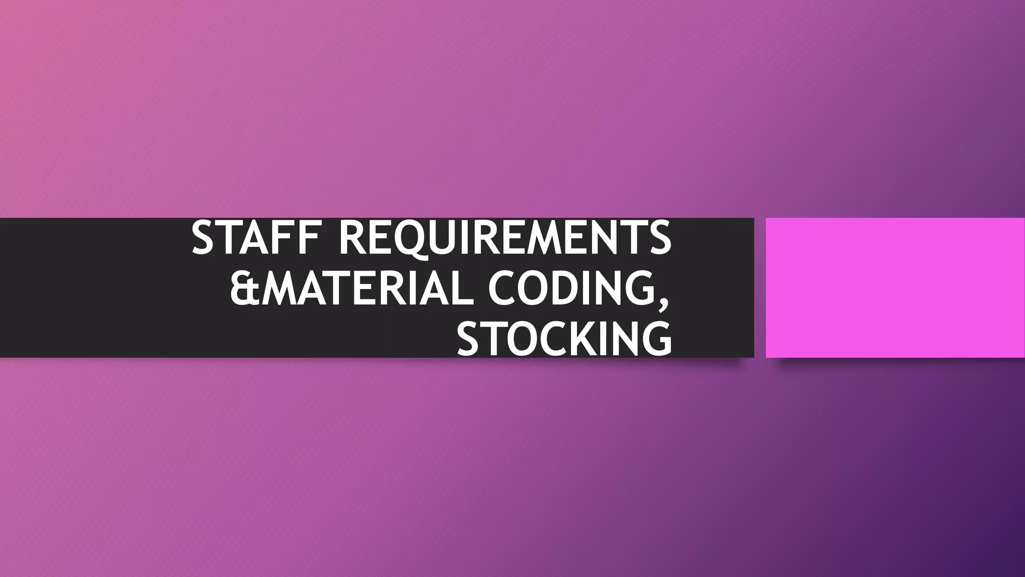 Staff requirments and material coding in community pharmacy | PPTX