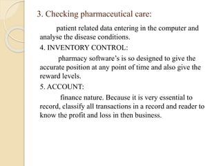 use of computers in community pharmacy | PPTX
