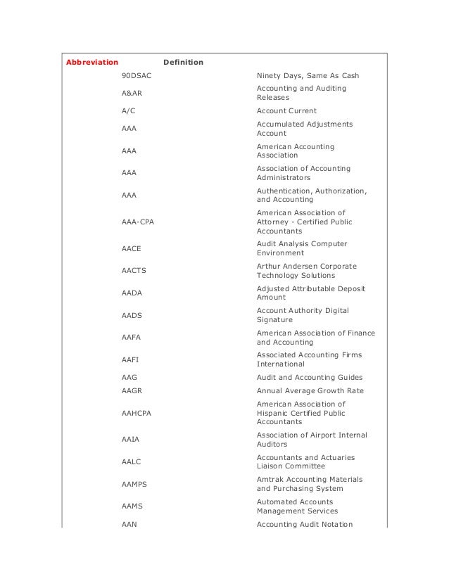 16 accounting abbreviation