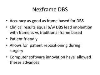 Frameless DBS For Movements Disorders | PPTX