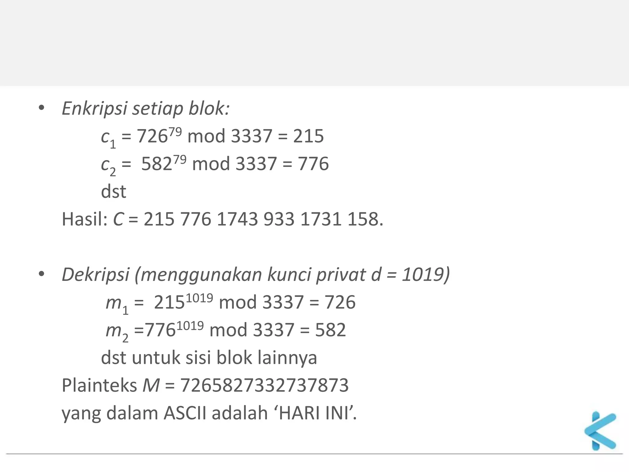 Kriptografi - Algoritma RSA | PDF