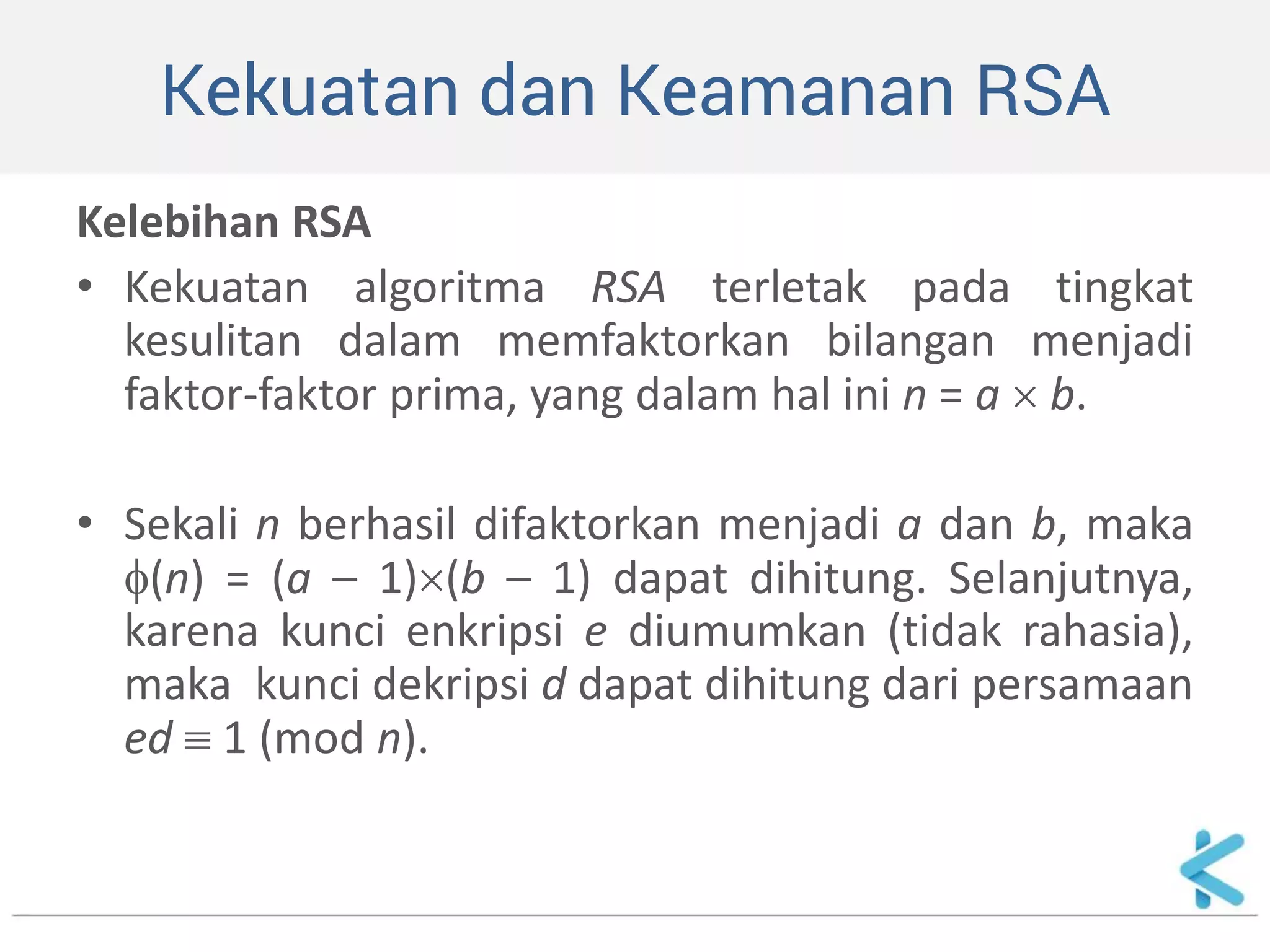 Kriptografi - Algoritma RSA | PDF