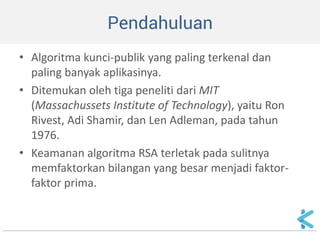 Kriptografi - Algoritma RSA | PDF