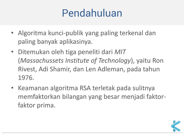 Kriptografi - Algoritma RSA | PDF