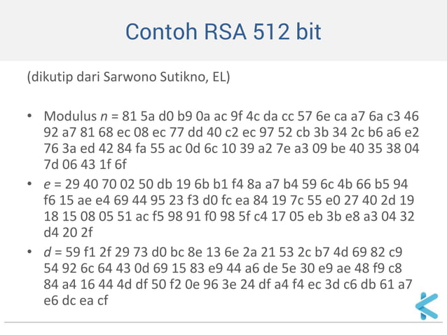 Kriptografi - Algoritma RSA | PPT