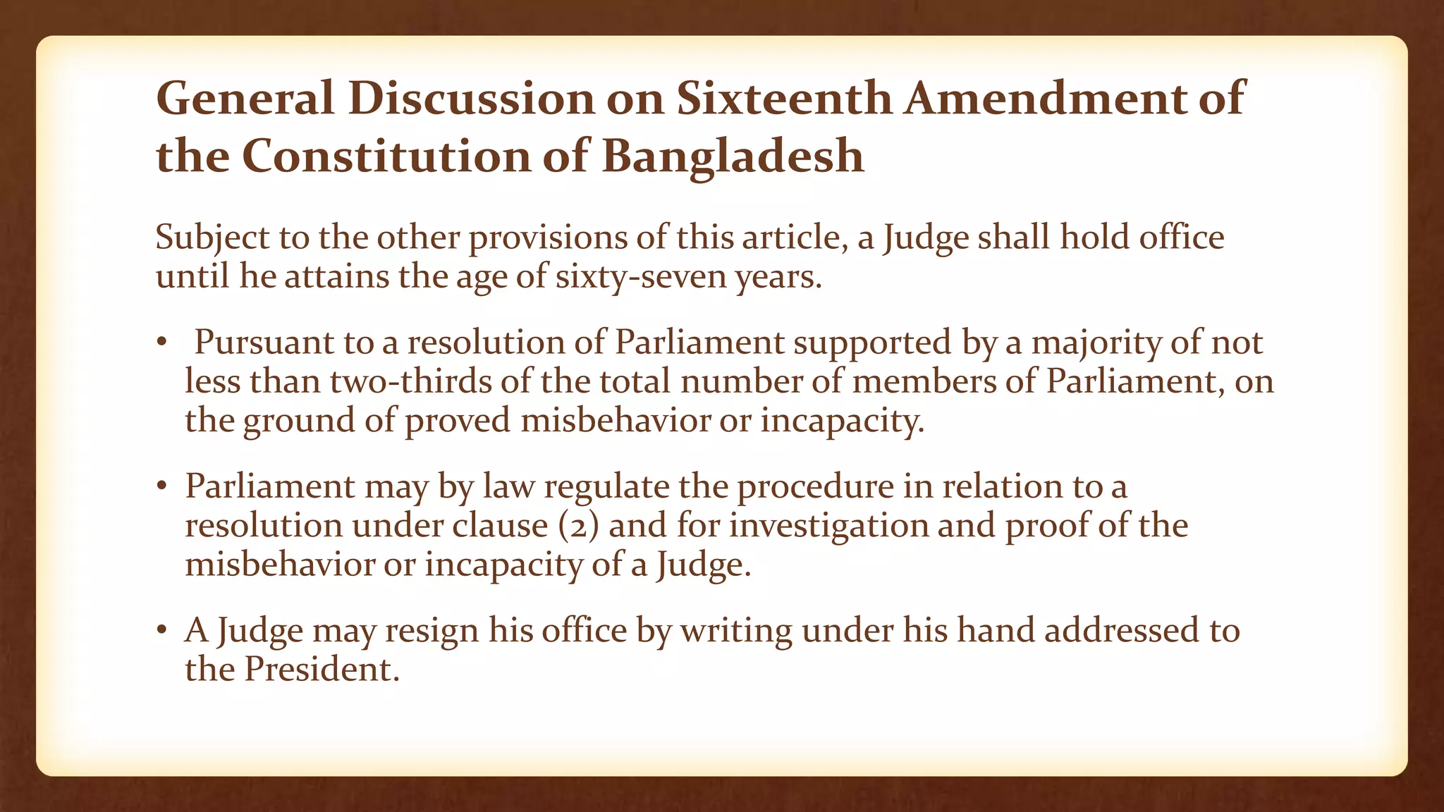 16 amendment of bangladesh | PPT