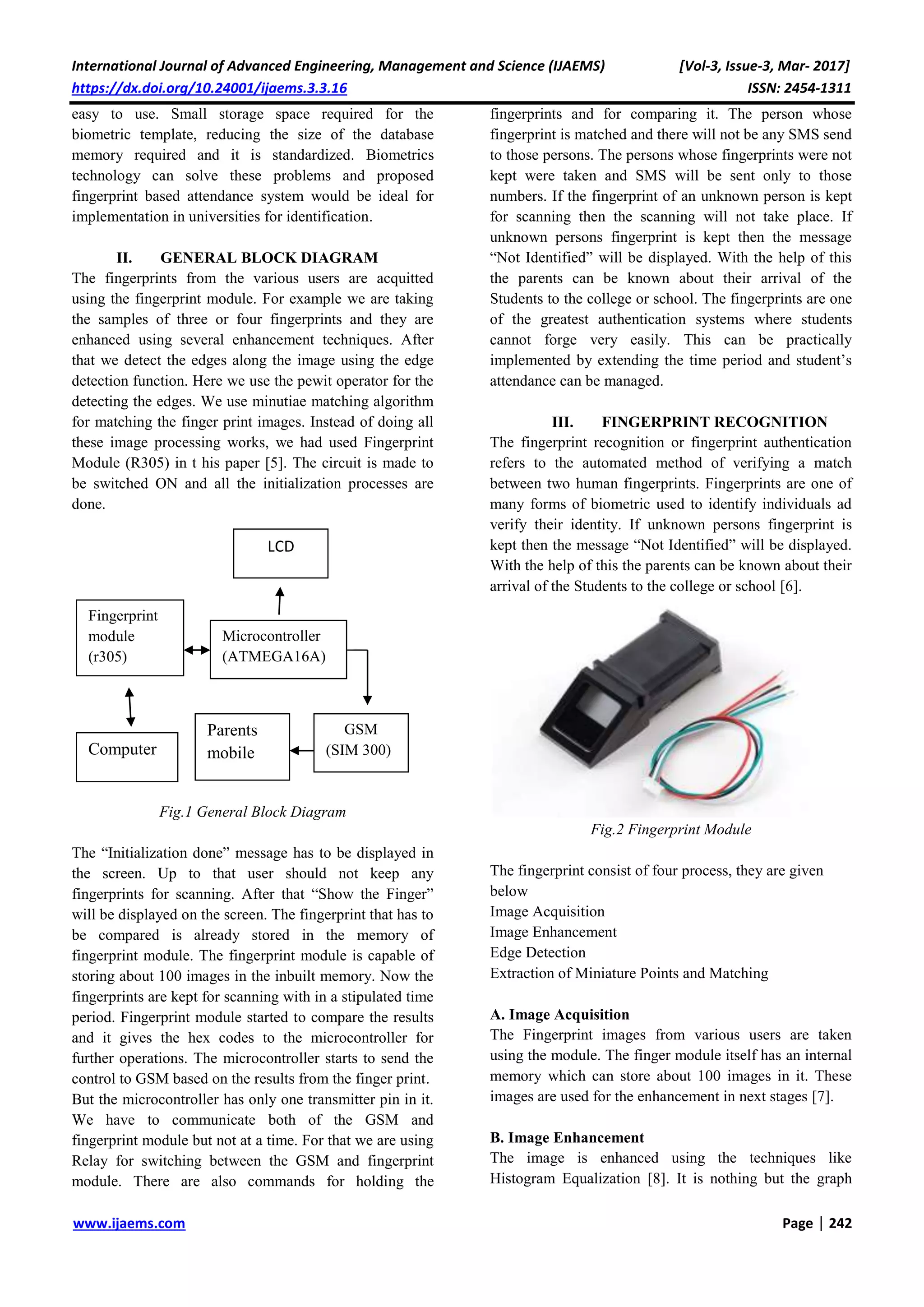 Attendance Monitoring System of Students Based on Biometric and GPS Tracking System | PDF ...