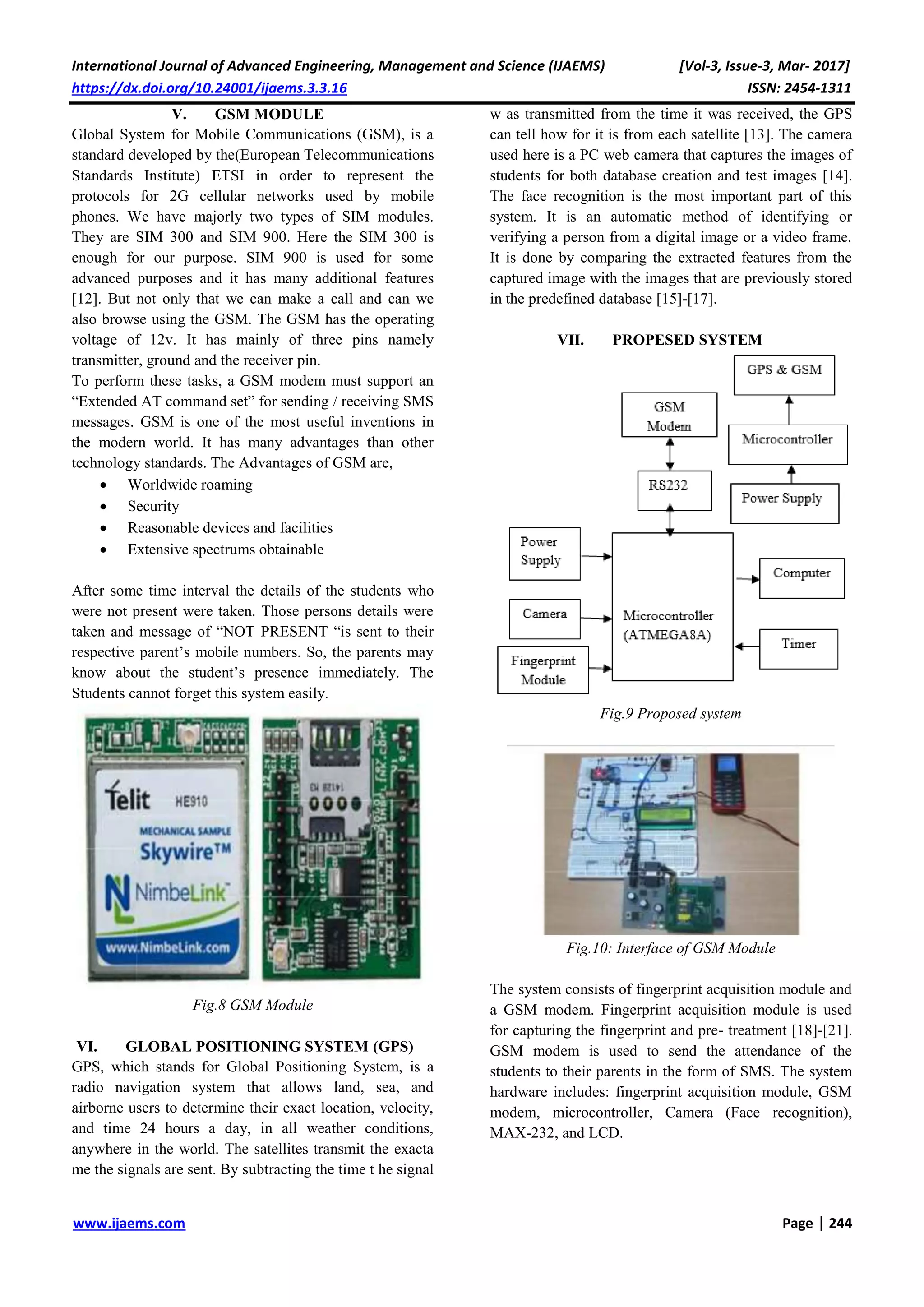 Attendance Monitoring System of Students Based on Biometric and GPS Tracking System | PDF ...