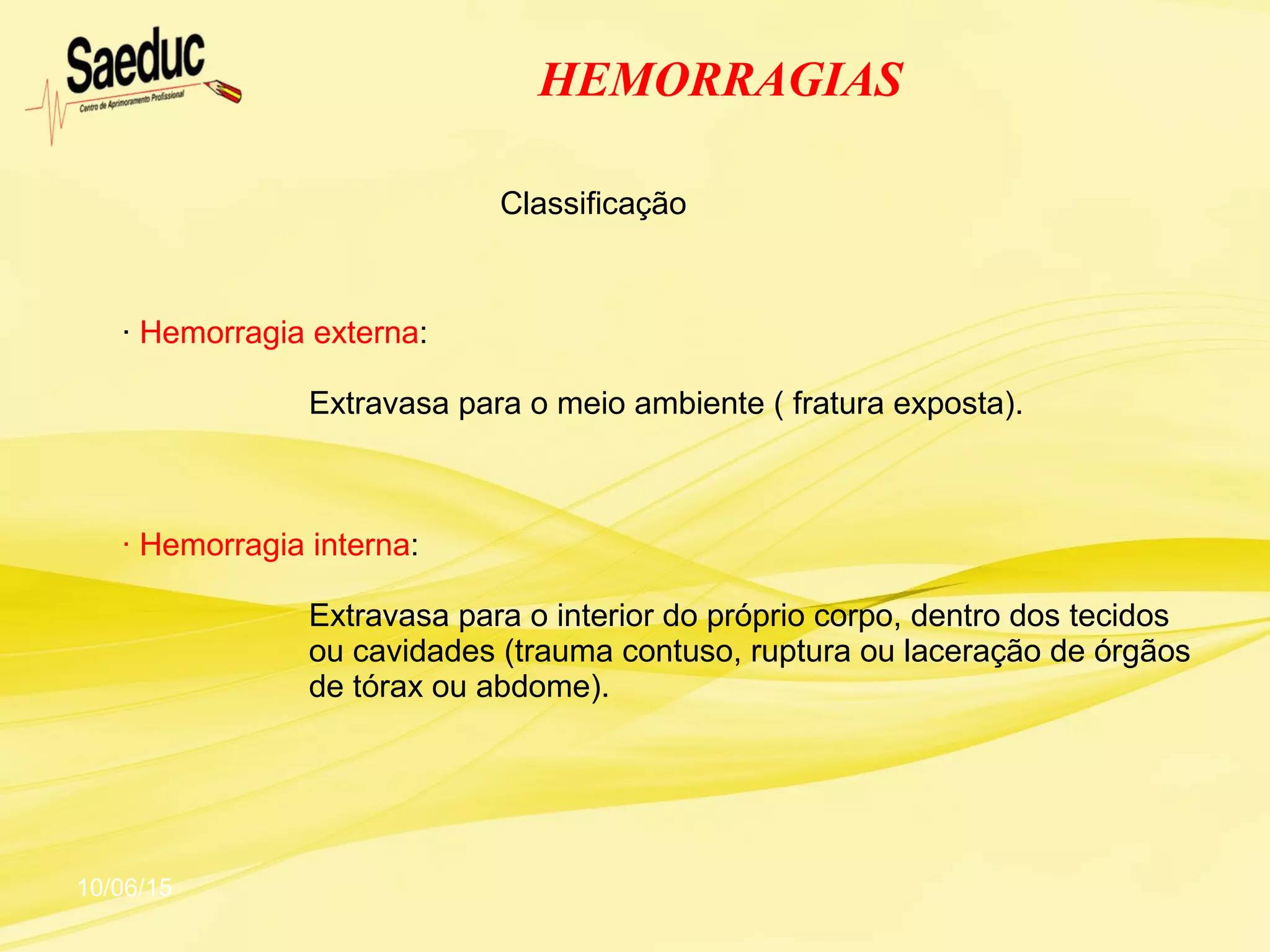 16ª aula choque e hemorragias Silvio | PPT