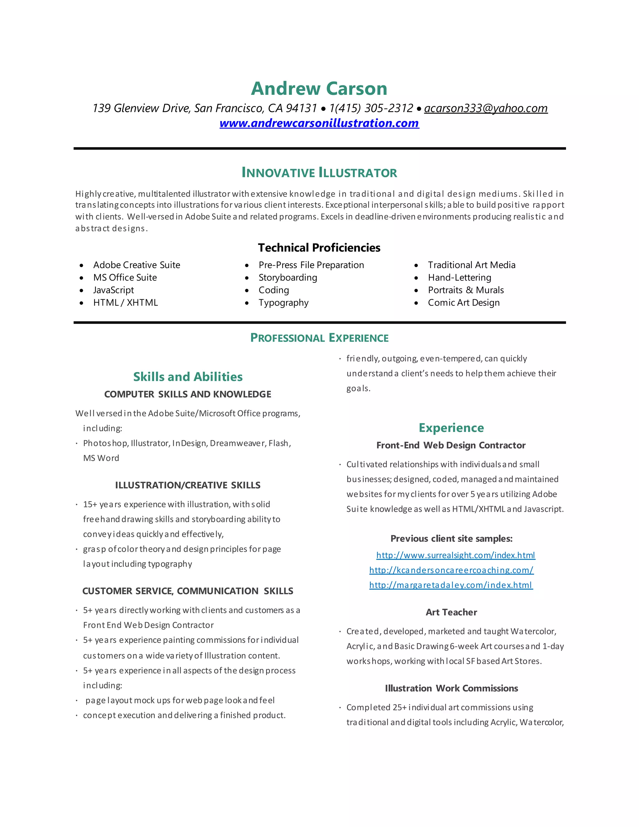 Andrew D Carson Resume 11.16