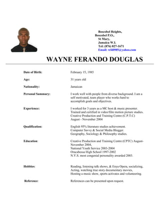 Resume with Picture | DOC