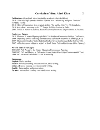 A Khan CV | PDF