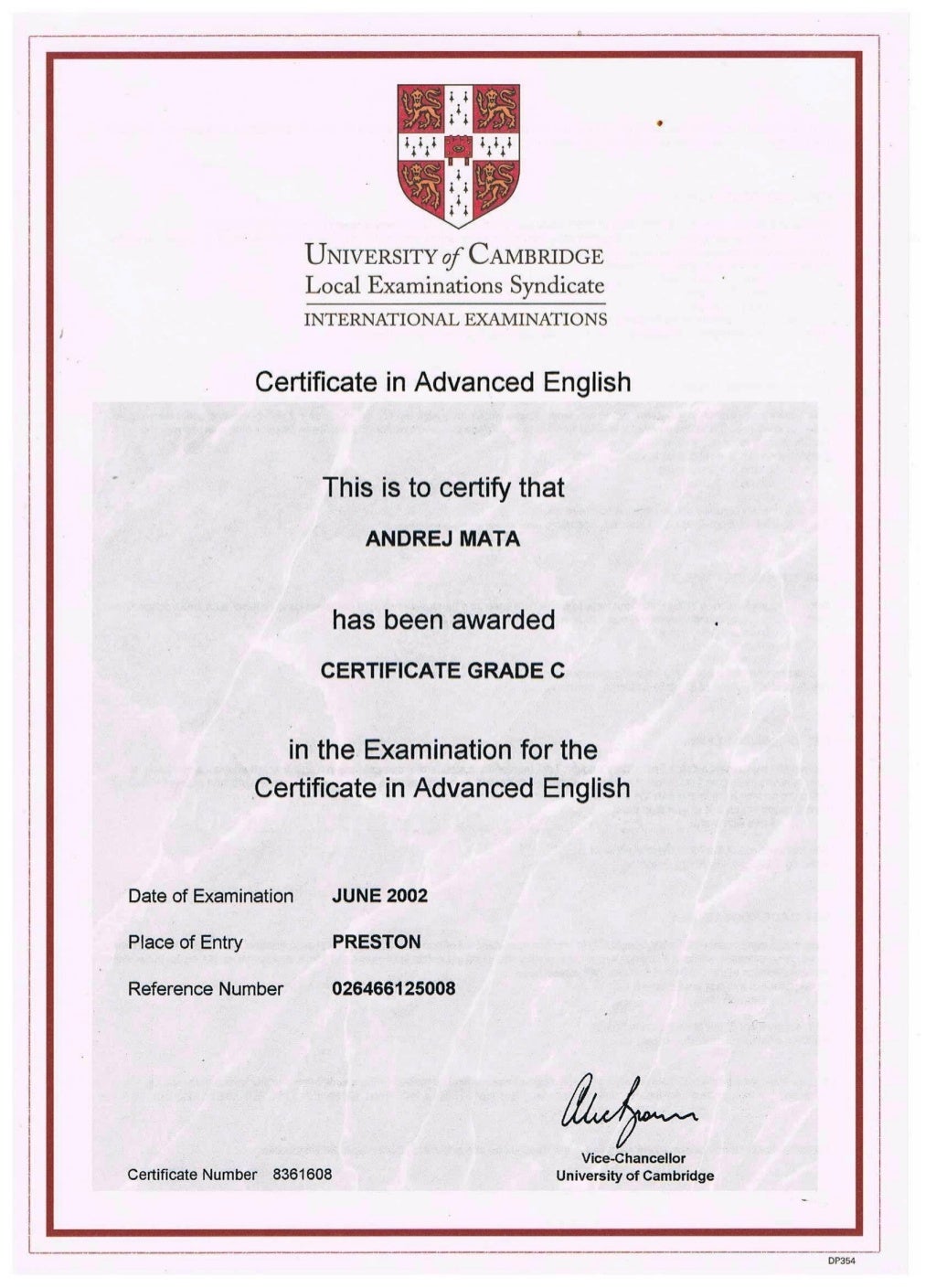 Cambridge Certificate In Advanced English Cambridge Certificate In Advanced English