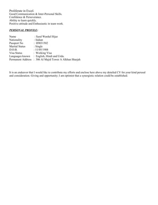 Resume_Hijaz_MBA_with 4 years of expertise | DOC