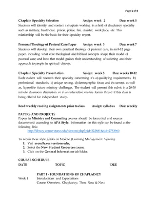 MIN 525 Syllabus - Intro to Chaplaincy | DOCX