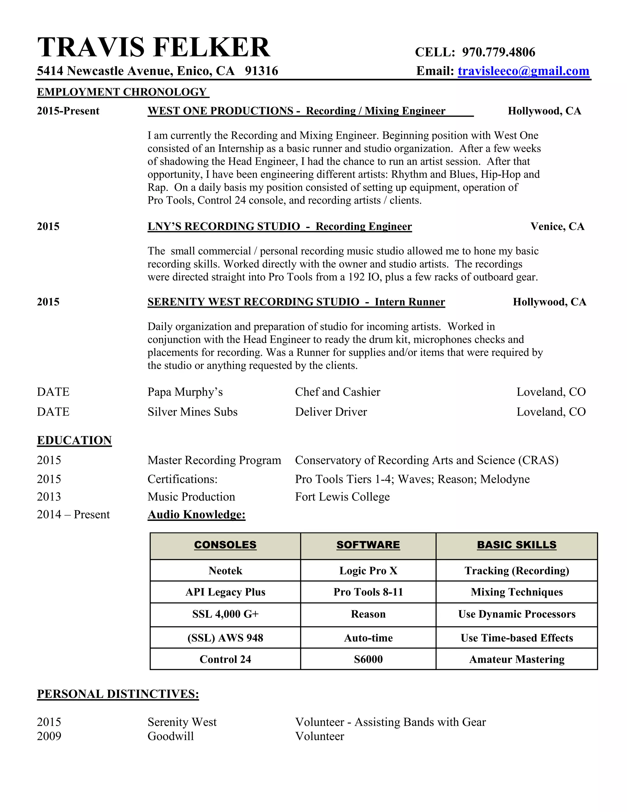 Resume - TRAVIS FELKER | PDF