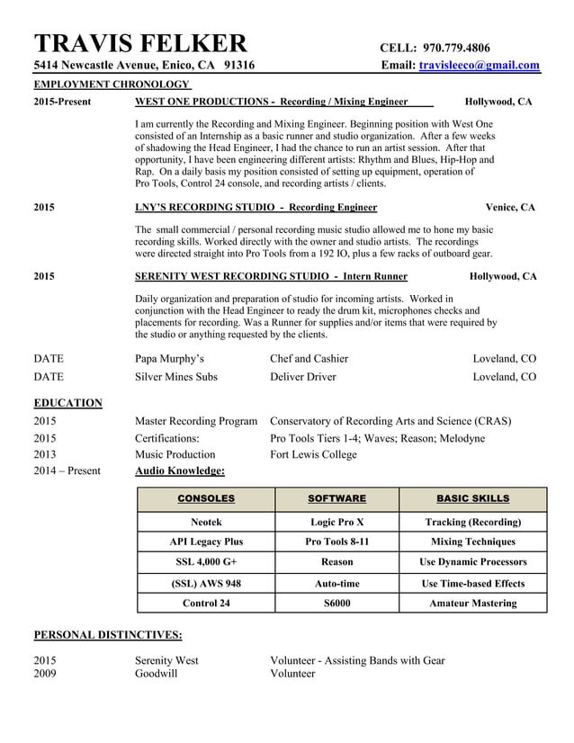 Resume - TRAVIS FELKER | PDF