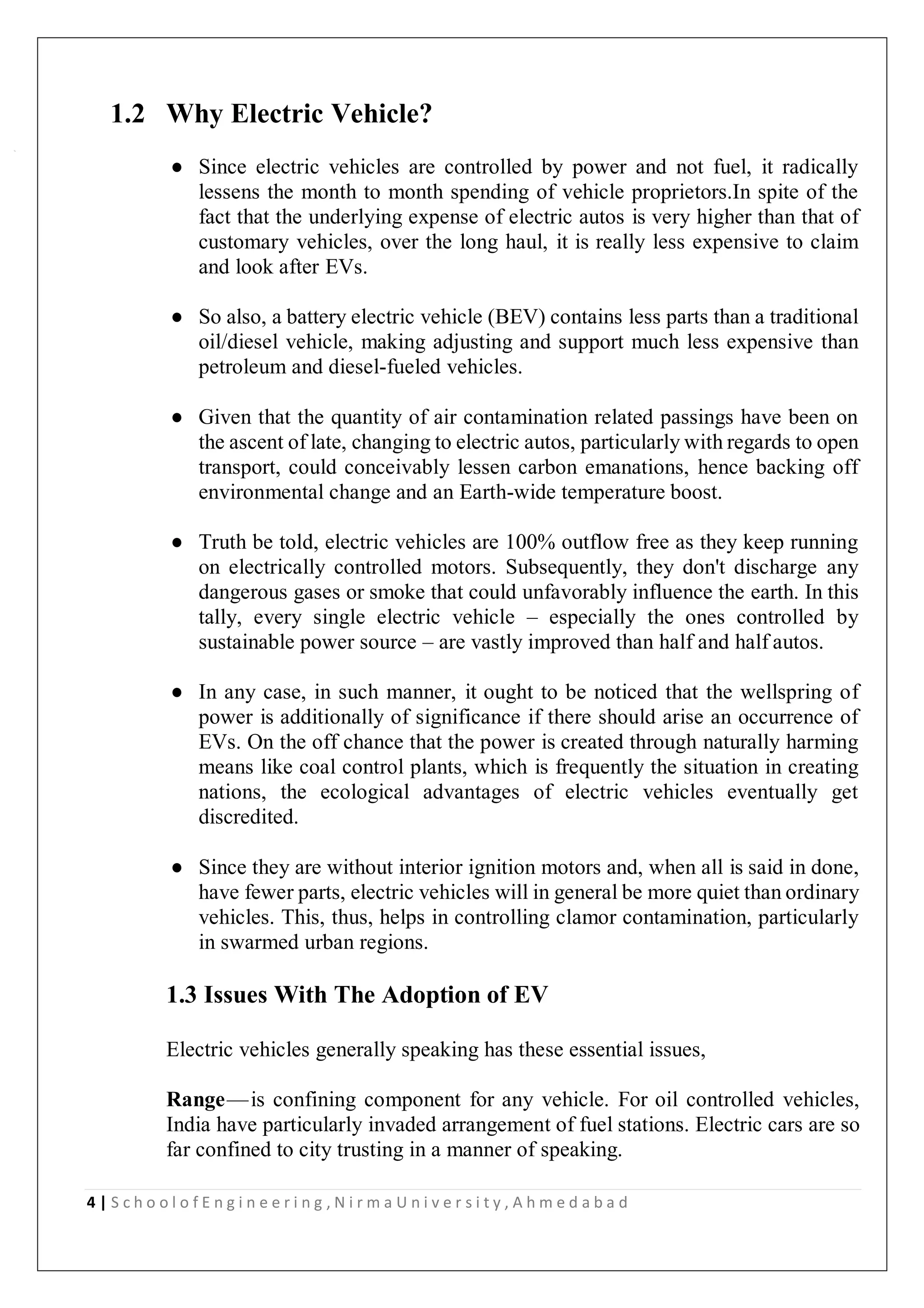 Report on Studies of Electric Vehicle Technologies | PDF