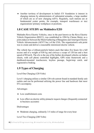 Report on Studies of Electric Vehicle Technologies | PDF