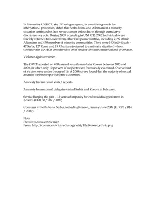 Biased Amnesty 2010 Report Deprived of Chapter on Kosova although ...