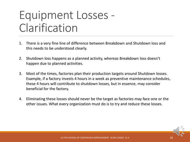 16 big losses for manufacturing and services | PPTX | Mechanical and ...