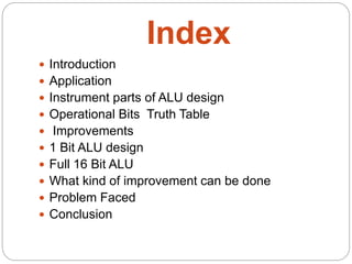 16 bit alu vlsi | PPTX