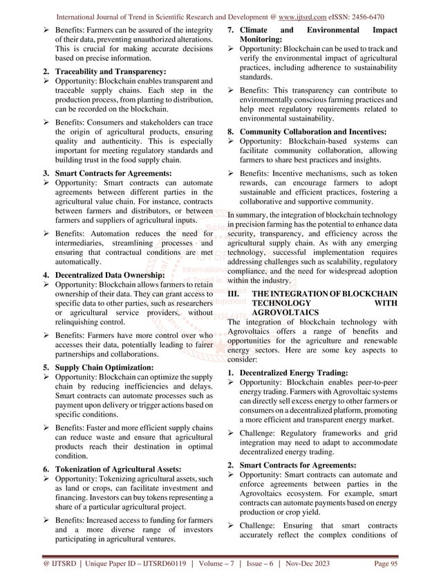 Blockchain Integration with Agrovoltaics Transforming Agriculture and ...