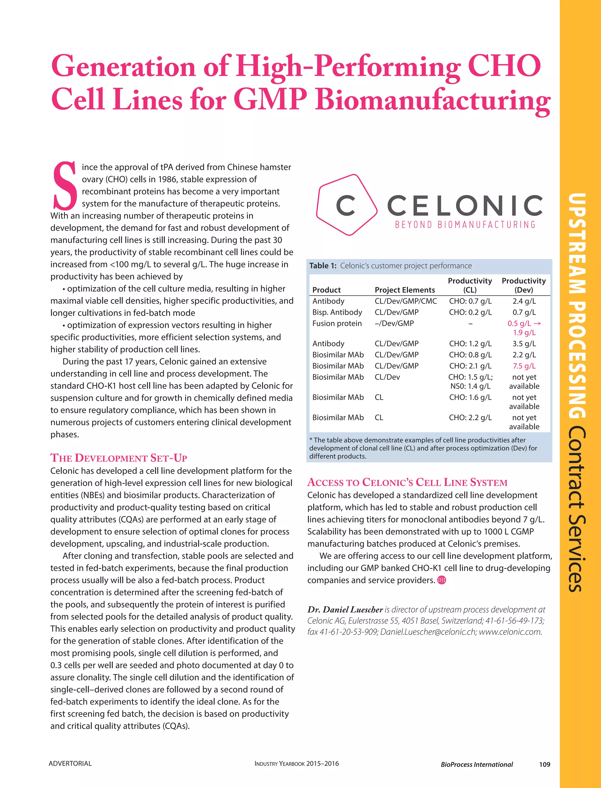 High-performing CHO cell lines | PDF